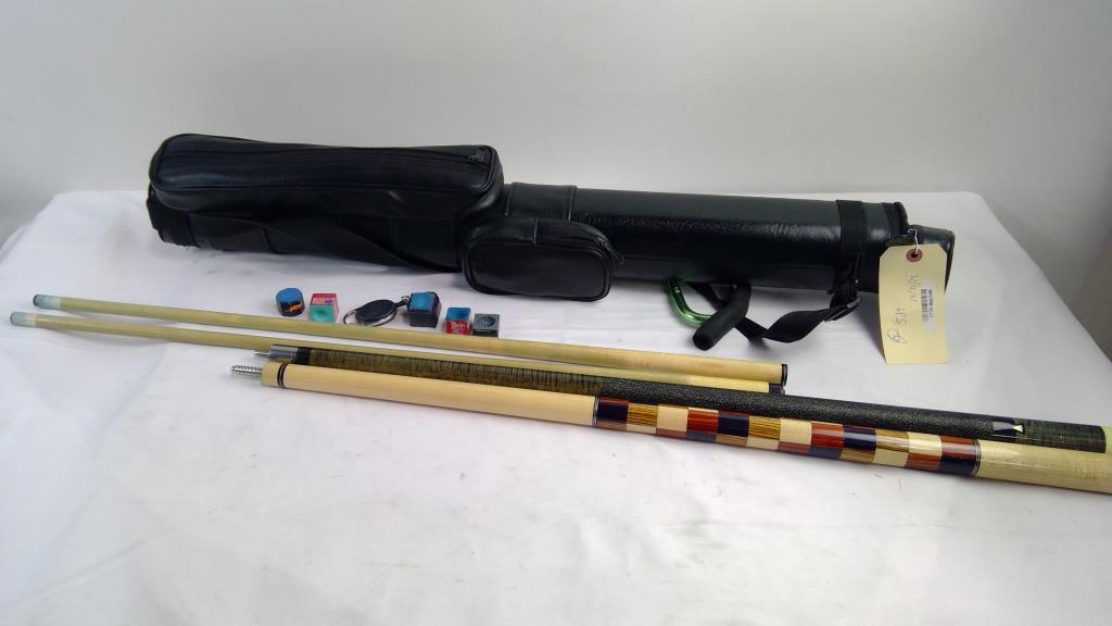 Pool Cues With Case, 2 Pieces | Property Room