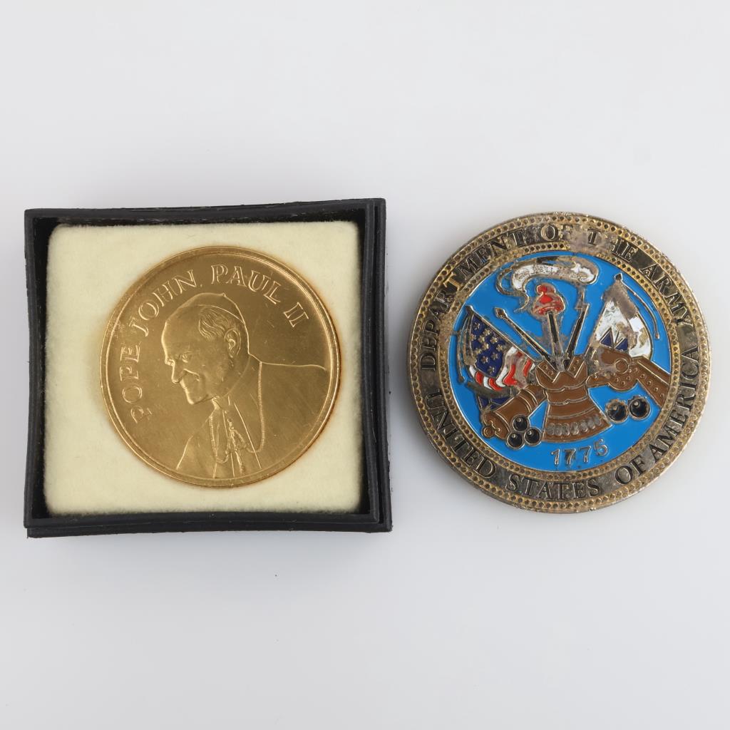 Pope John Paul II & US Challenge Token, 2 Pieces | Property Room