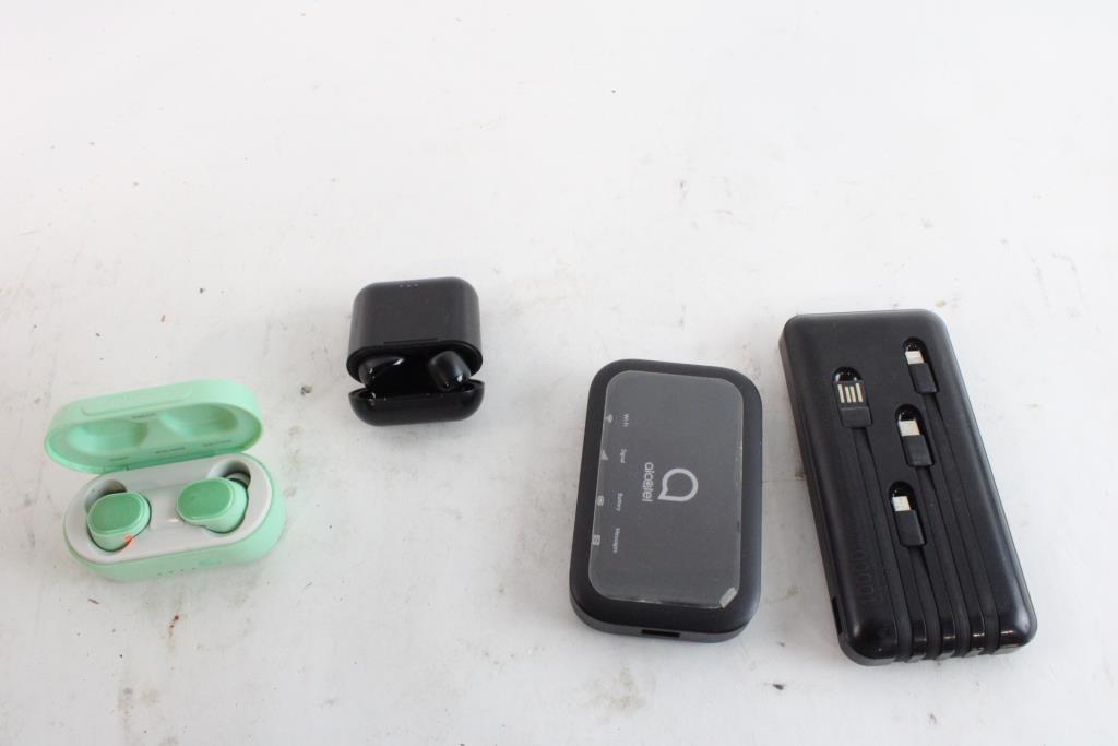 Portable Charger, Headphones & More, 4 Pieces | Property Room