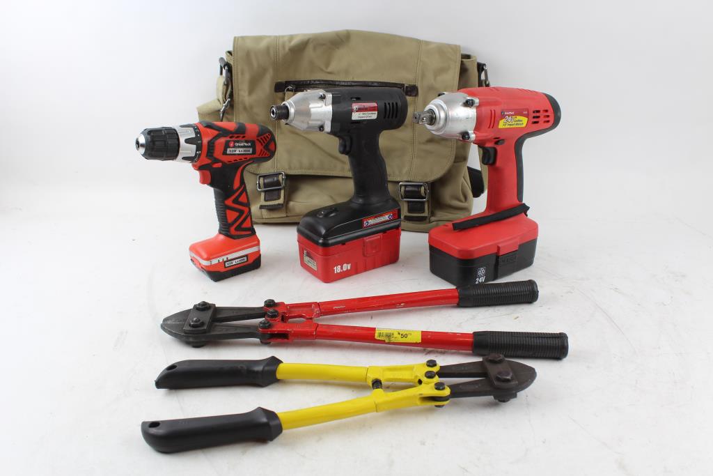 Power Tools, Bolt Cutters And Bag: 6 Pieces | Property Room