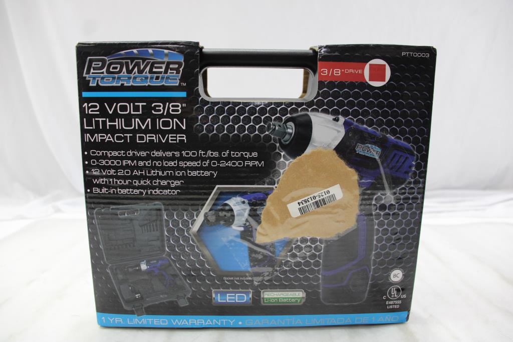 Power Torque 12V 3/8" Lithium Ion Impact Driver | Property Room