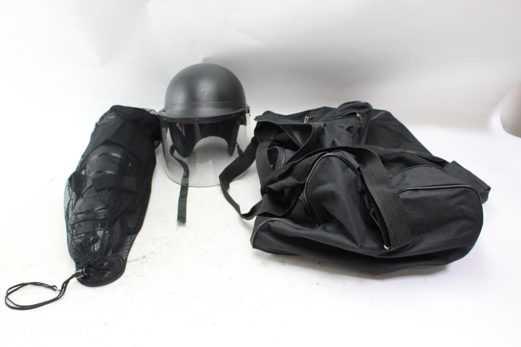 Premier Crown Riot Helmet, Galls Shin Guards+ More 3 Pieces | Property Room