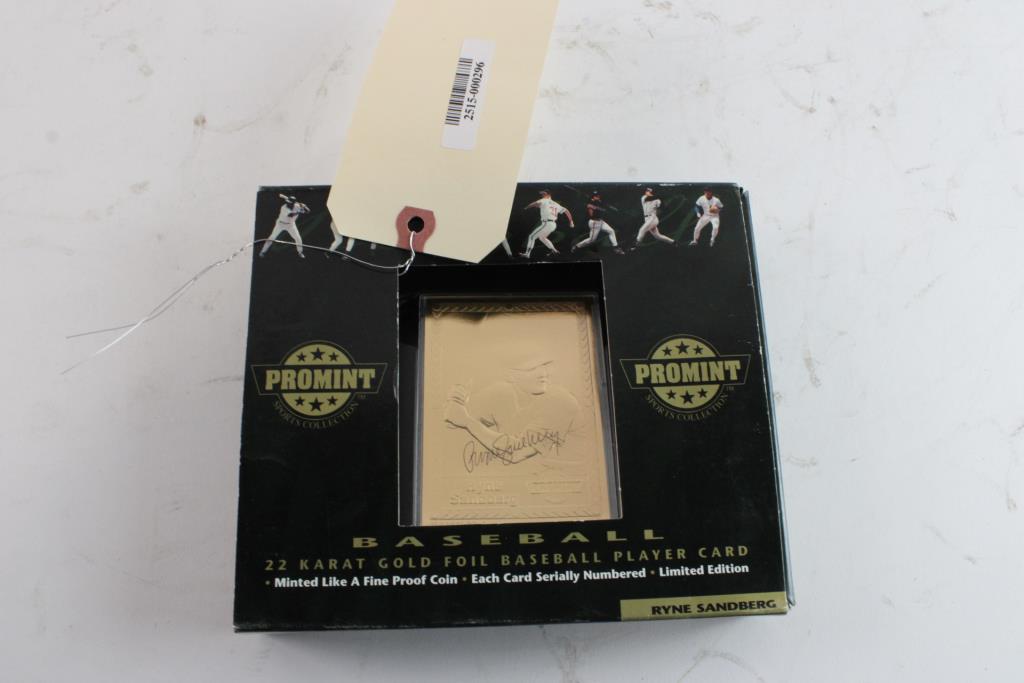 Promint Ryne Sandberg 22K Gold Foil Card | Property Room