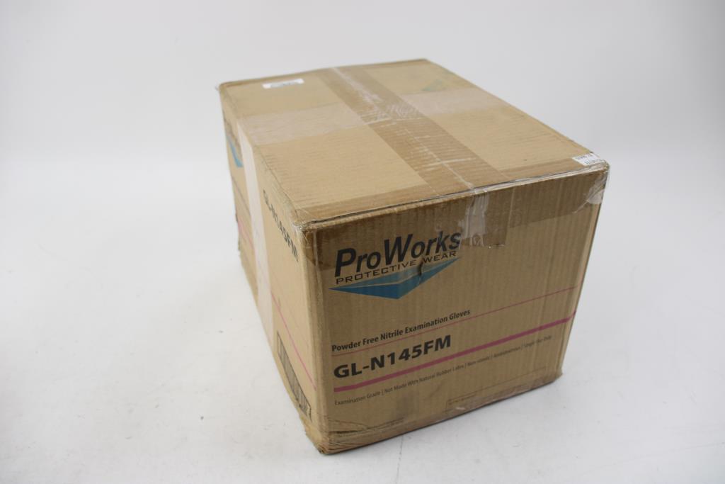 Proworks Powder Free Nitrile Examination Gloves, Size M, Black 100 ...