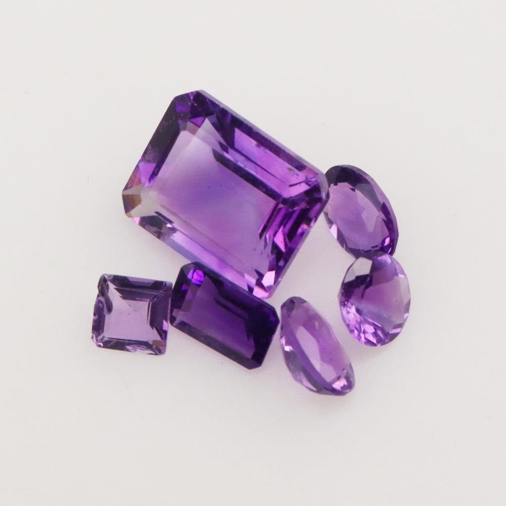 Purple Faceted Loose Jewelry Craft Stones, 6 Pieces | Property Room