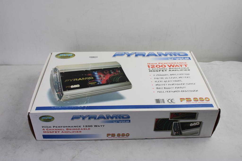 Pyramid Crystal PB880 12 Watt 4 Channel Bridgeable Mosfet Amplifier ...