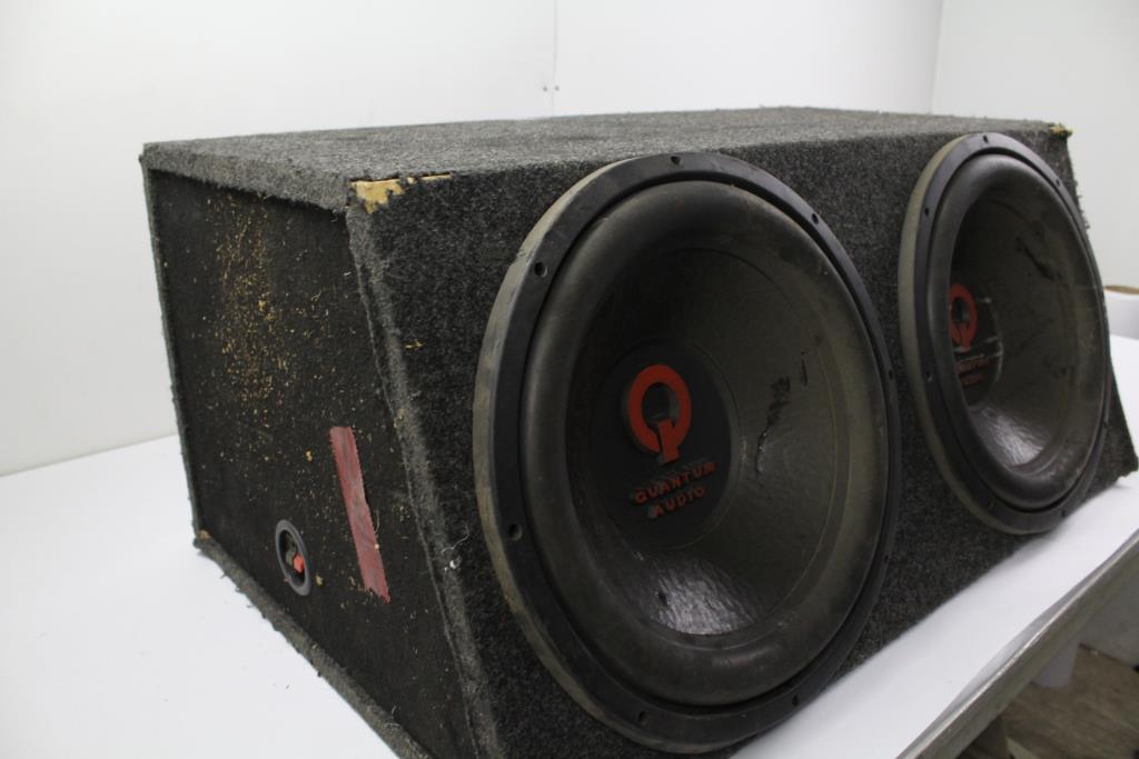 Quantum Audio Speakers In Speakerbox | Property Room
