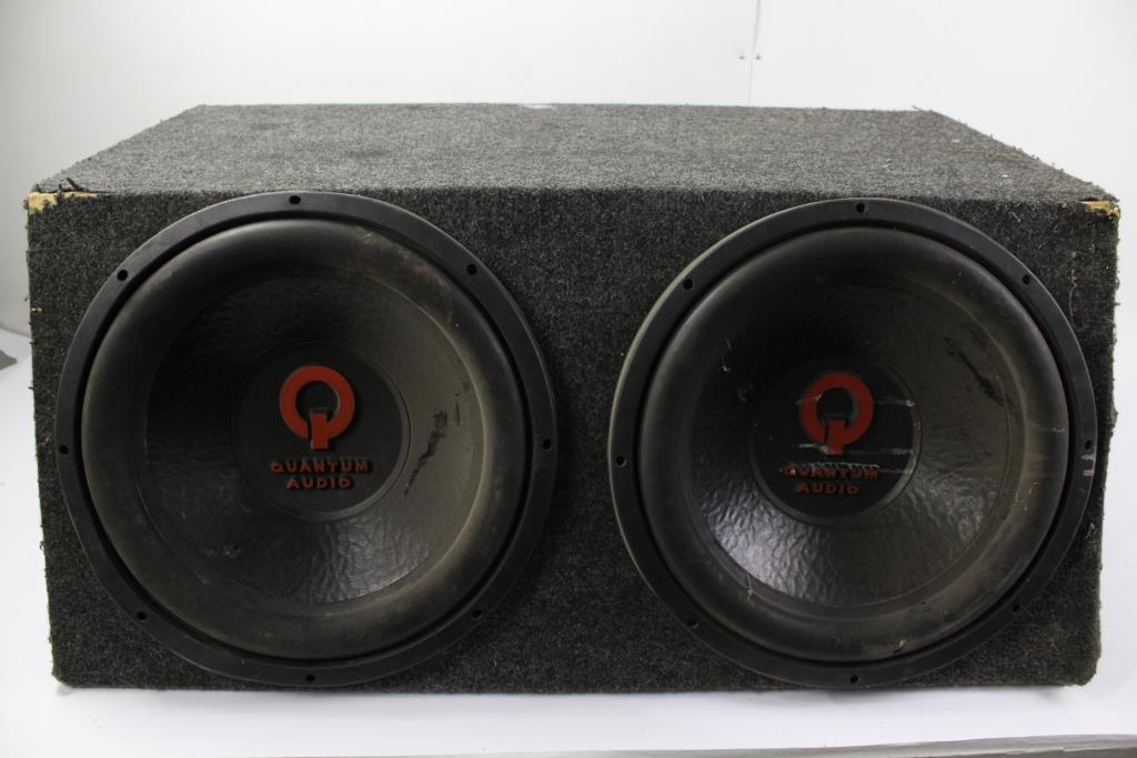 Quantum Audio Speakers In Speakerbox | Property Room