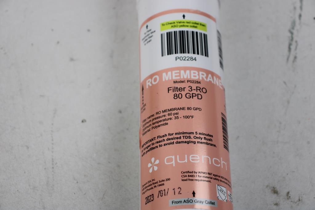 Quench RO Membrane Filter 3-RO 80 GPD Model P02284 | Property Room