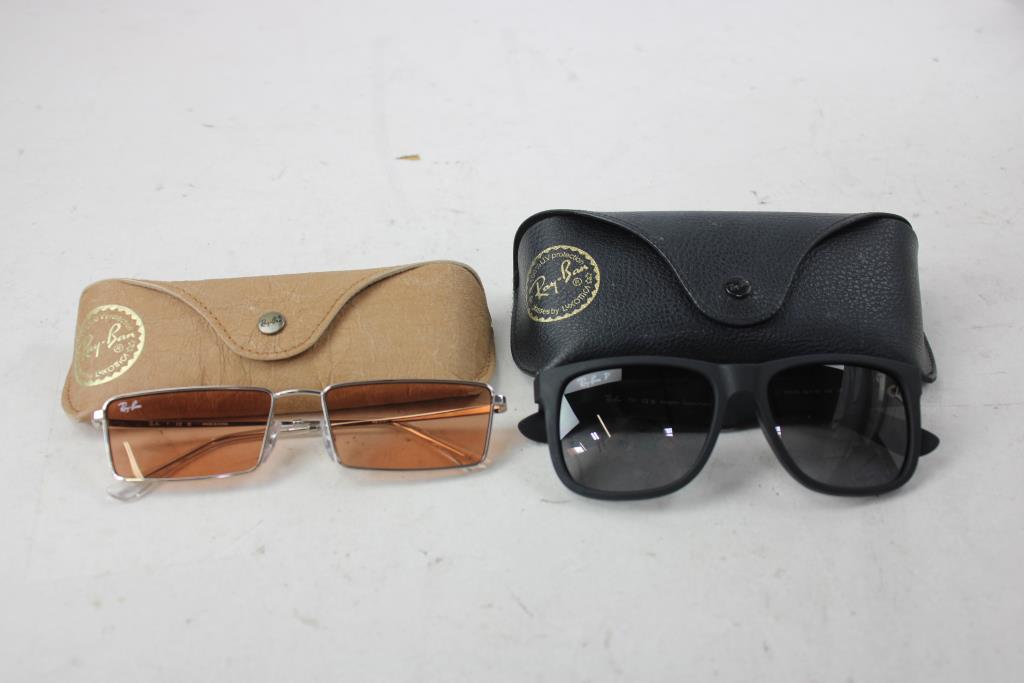 RayBan Justin Classic Black RB 4165 And Emy RB3741 Orange Sunglasses, 2 ...