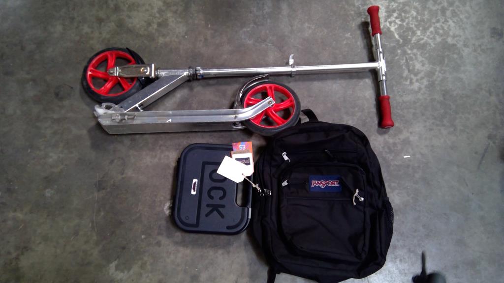 Razer Scooter, JanSport Backpack, Glock Gun Case | Property Room