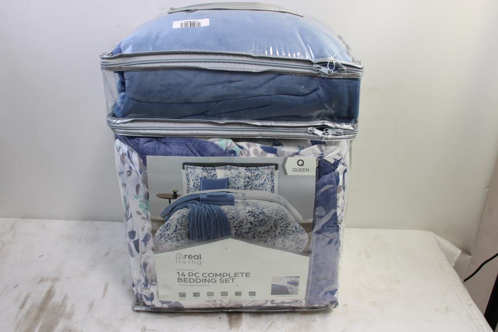 Real Living, 14 Pc Complete Bedding Set, Queen | Property Room