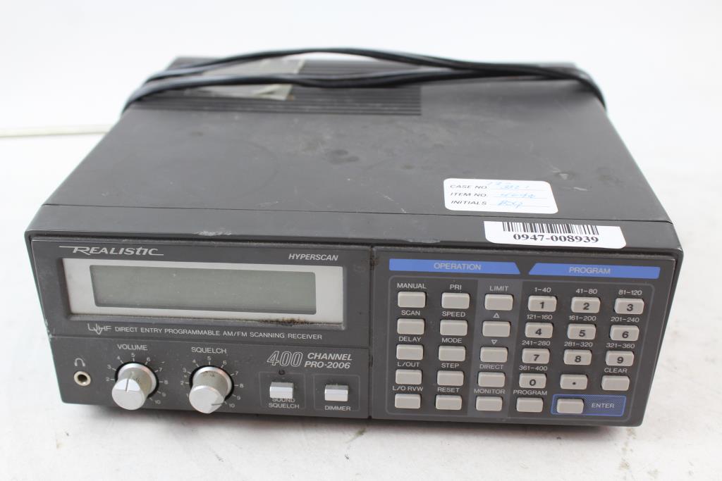 Realistic Pro-2006 400 Channel Programmable Am / Fm Scanning Receiver ...