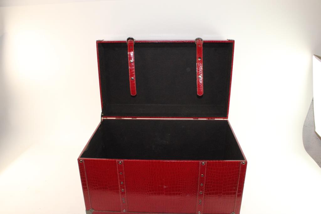 Red Alligator Style Trunk | Property Room