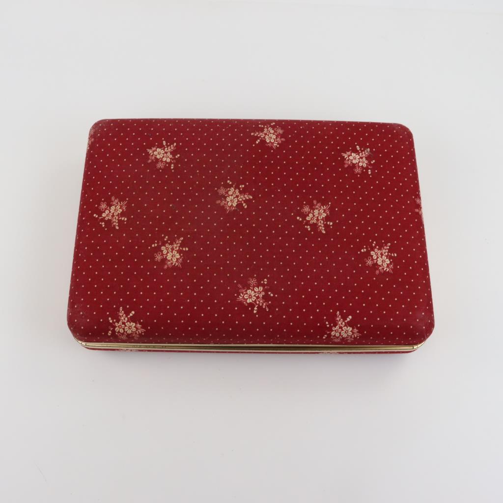 Red And White Polka Dot Flower Design Jewelry Box | Property Room