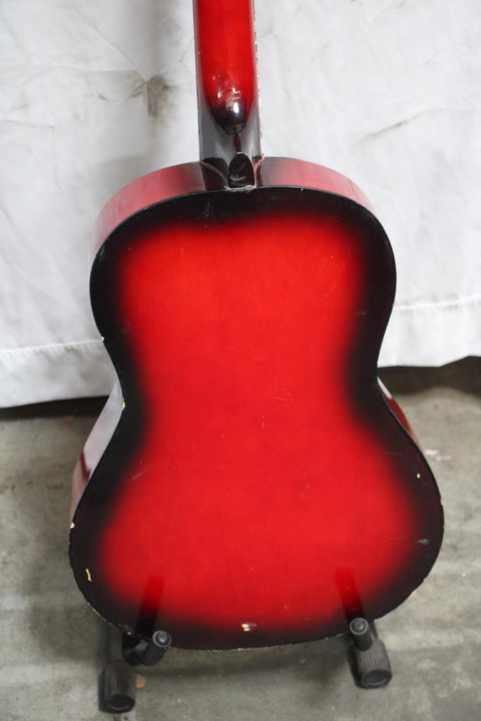 Red, Black Acoustic Guitar | Property Room