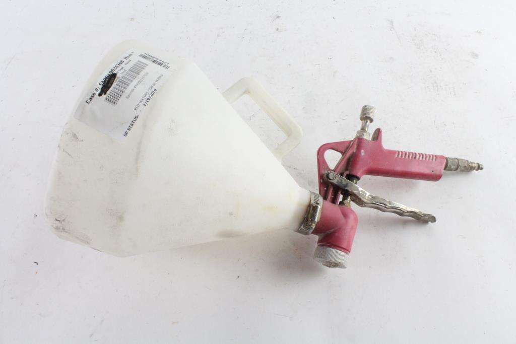 Red Pneumatic Spray Paint Gun With Canister | Property Room