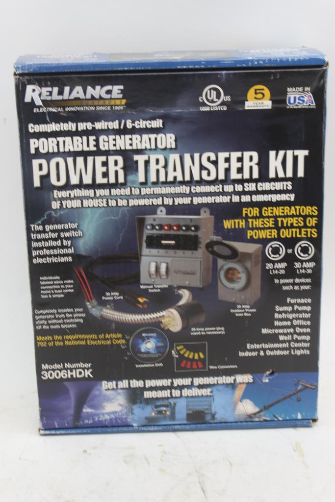Reliance Controls Portable Generator Power Transfer Kit | Property Room