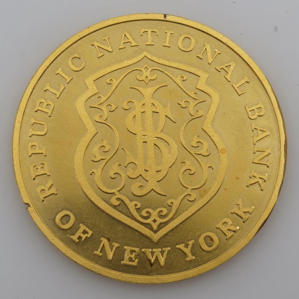 Republic National Bank Of New York Fine Gold Round 1 Troy Oz | Property ...