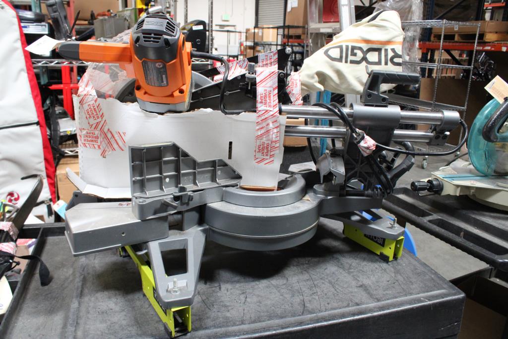 Ridgid 12" Dual Bevel Sliding Miter Saw R4221w/ Ryobi Stand | Property Room