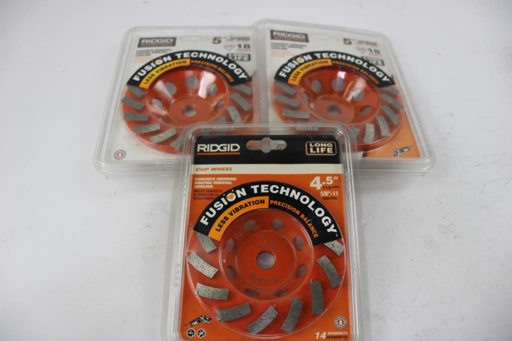 Ridgid, Bosch, Diamond Cup Wheel, 5 Pieces | Property Room