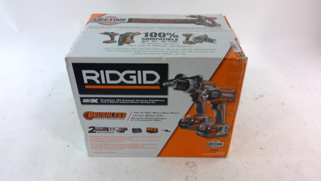 Ridgid Compact Hammer Drill/driver And Impact Driver Combo Kit ...
