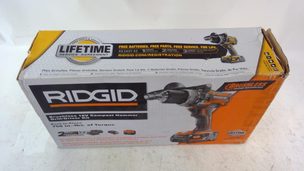 Ridgid Compact Hammer Drill/Driver Kit | Property Room