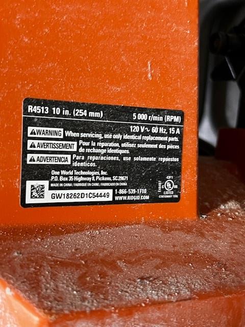 Ridgid R4513 Table Saw | Property Room