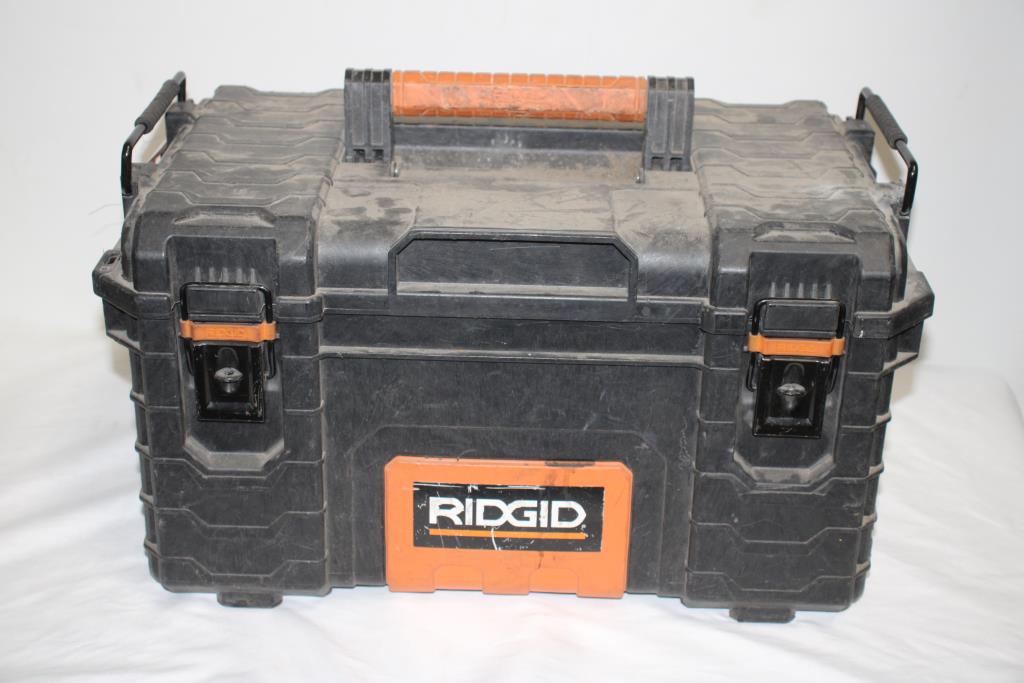 Ridgid Tool Box With Jack Stand, File, And More | Property Room