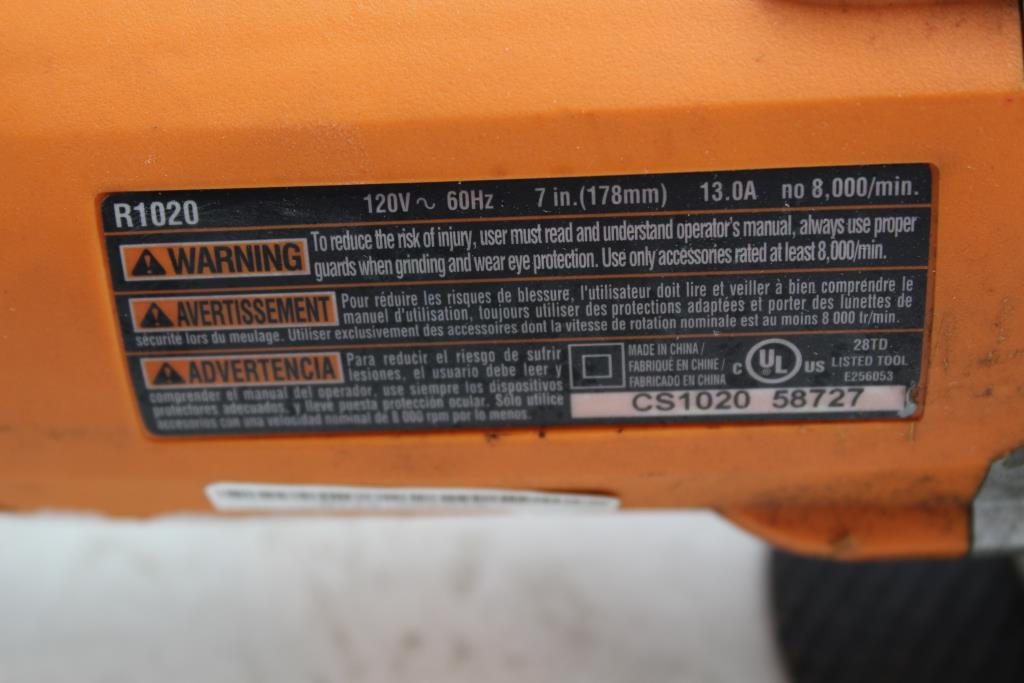 Rigid R1020 Angle Grinder | Property Room