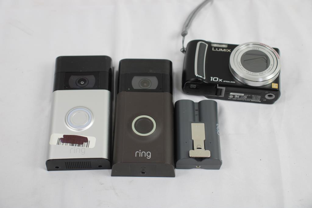 Ring Doorbells, Memory Cards, And Panasonic Lumix Digital Camera, 5 ...