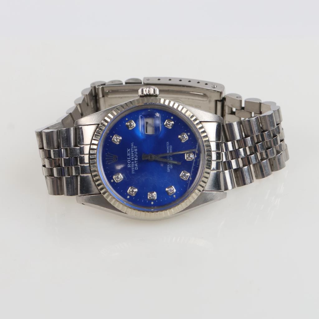 Rolex DateJust 18kt Gold Bezel Diamond Dial Watch-Evaluated By Our ...