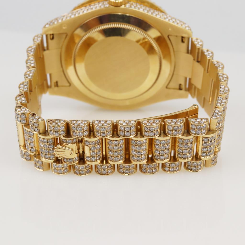 Rolex President Day-Date 16.56ctTW Diamond Gold Watch-Evaluated By Our ...