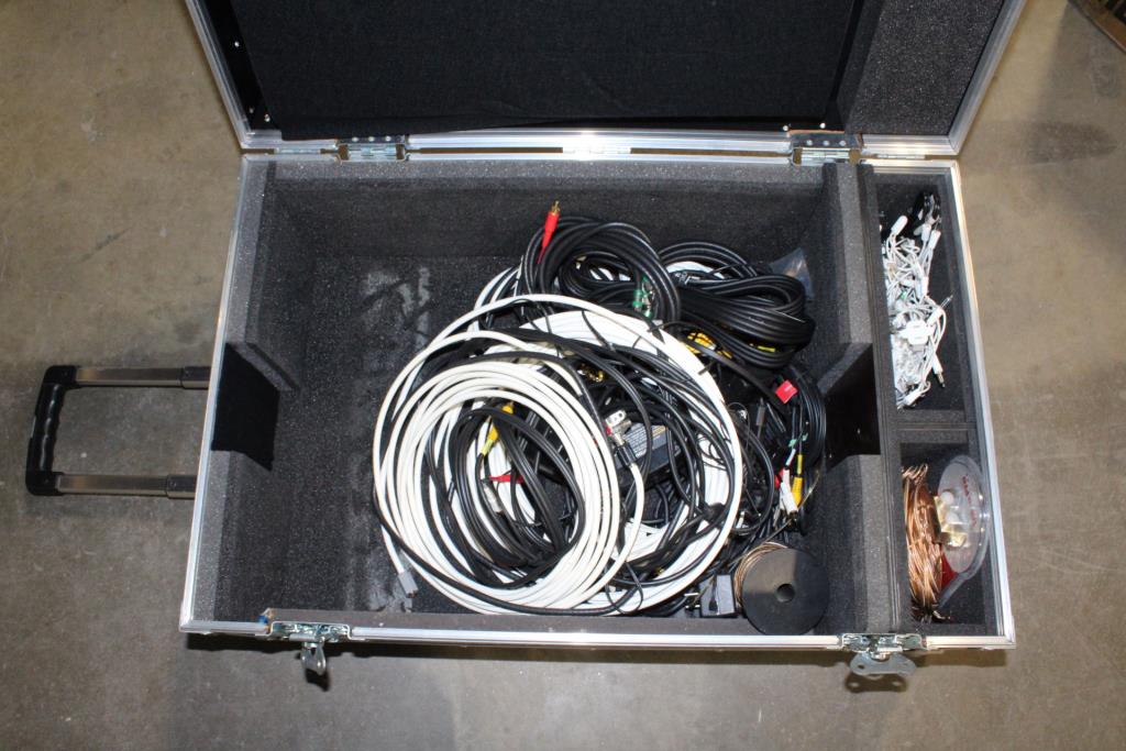 Rolling Hard Case With Assorted Cables & Accessories | Property Room
