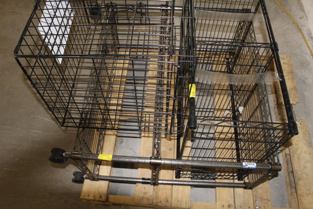 Rolling Wire Racks And Dog Crate | Property Room