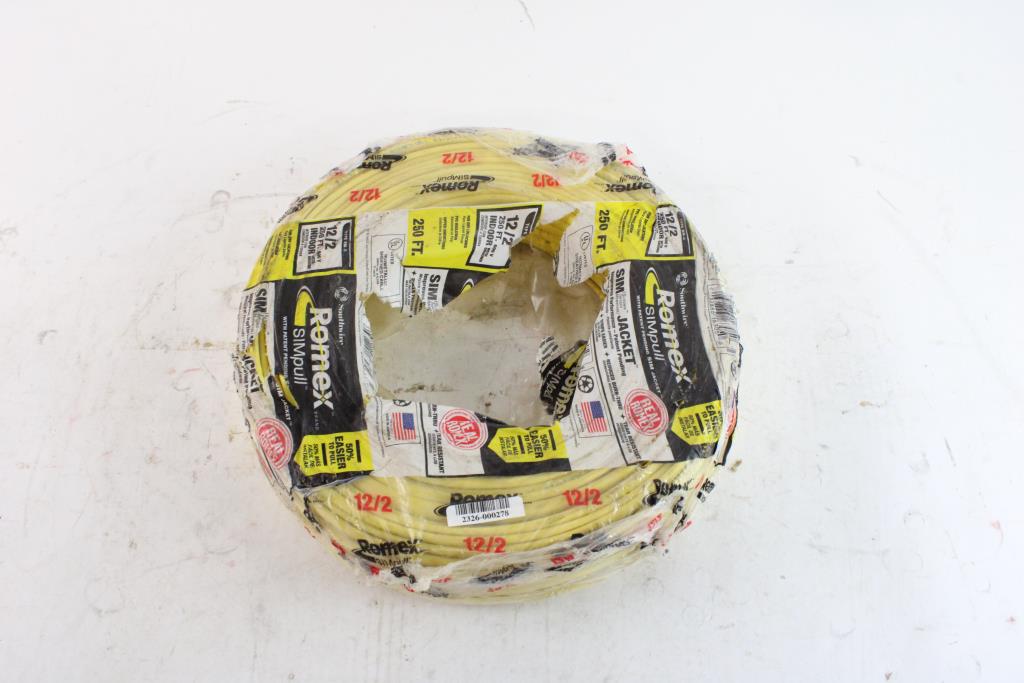 Romex Simpull 12/2 600v Indoor Wire With Ground, 250ft Spool | Property ...