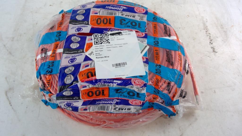 Romex Wire 10/3 100ft | Property Room