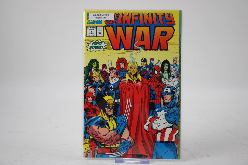 Ron Lim Autographed Infinity War Comic Book | Property Room