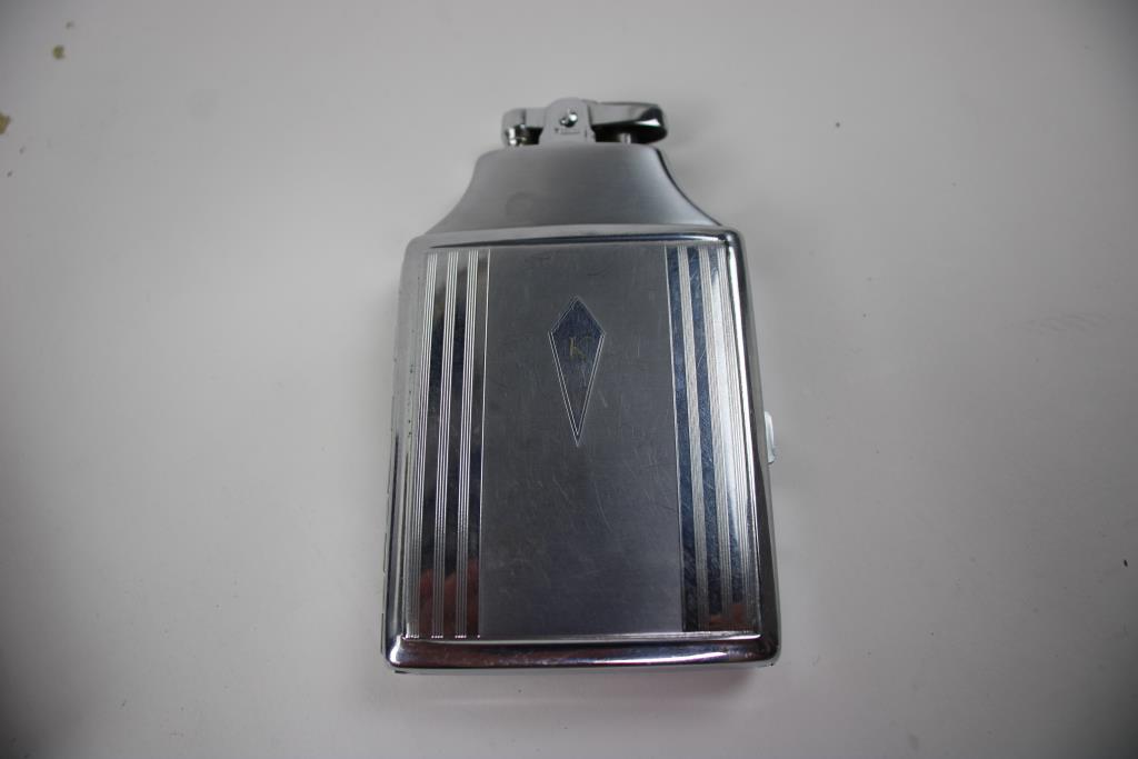 Ronson Cigarette/Case Lighter Combo, Silver | Property Room