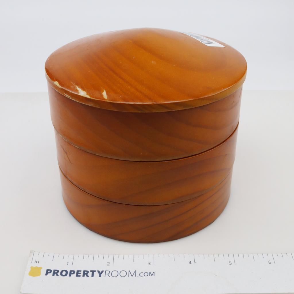 Round Wooden Rotating Jewelry Box | Property Room