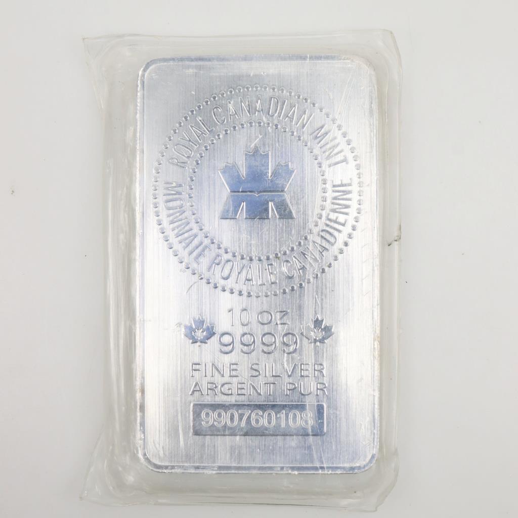 Royal Canadian Mint Fine Silver 10oz Bar | Property Room
