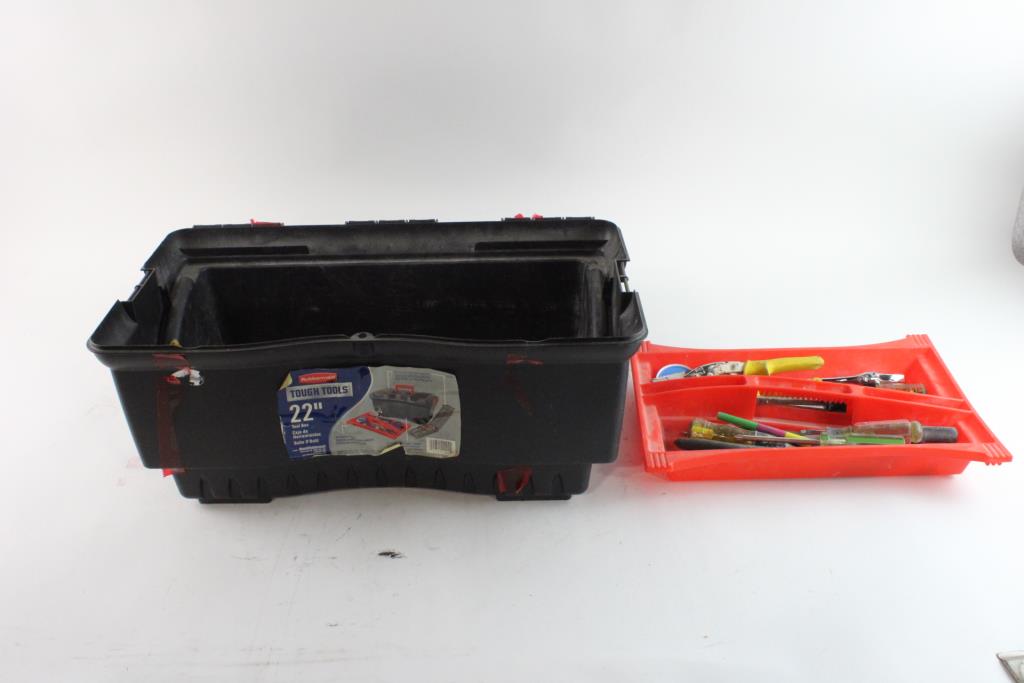 Rubbermaid Toolbox With Tools, 10+ Pieces | Property Room