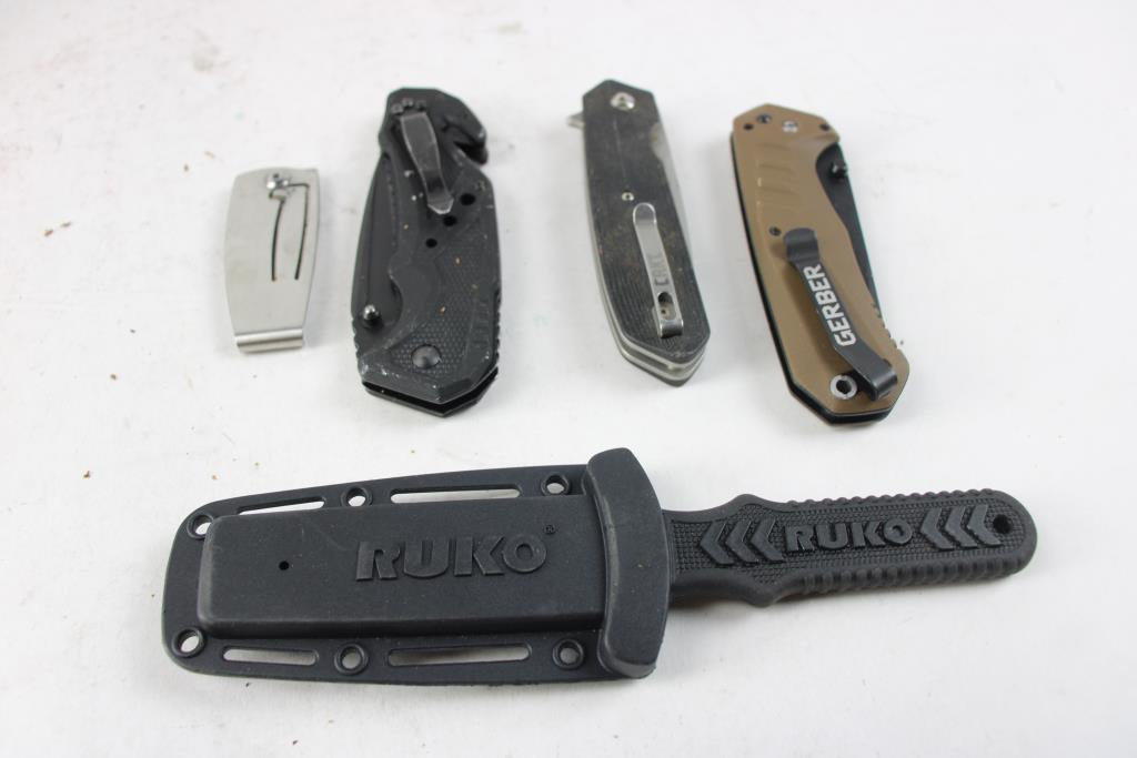 Ruko Knife, Gerber Switch Knife, And More, 4+ Pieces | Property Room