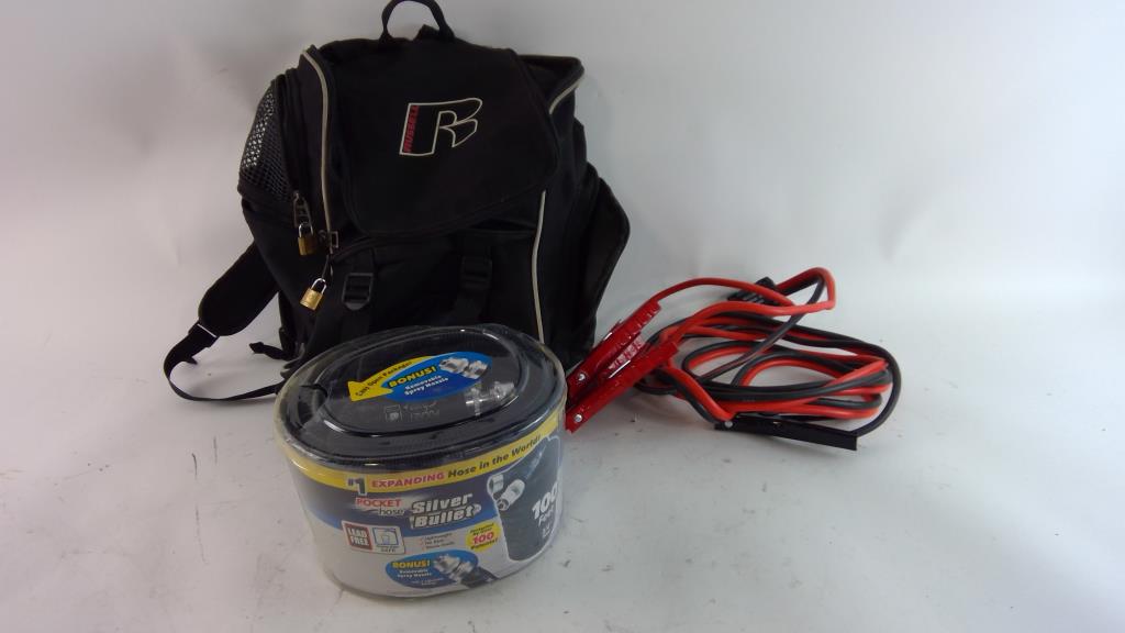 Russell Backpack With Jumper Cables And More, 3 Pieces | Property Room