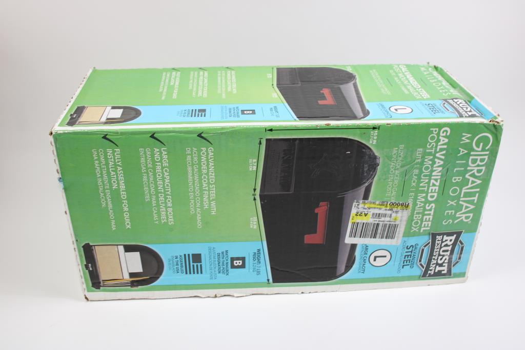 Rust Resistant Galvanized Steel Post Mount Mailbox | Property Room