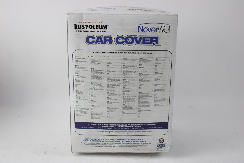 Rust-Oleum Never Wet Car Cover, Size 4 | Property Room