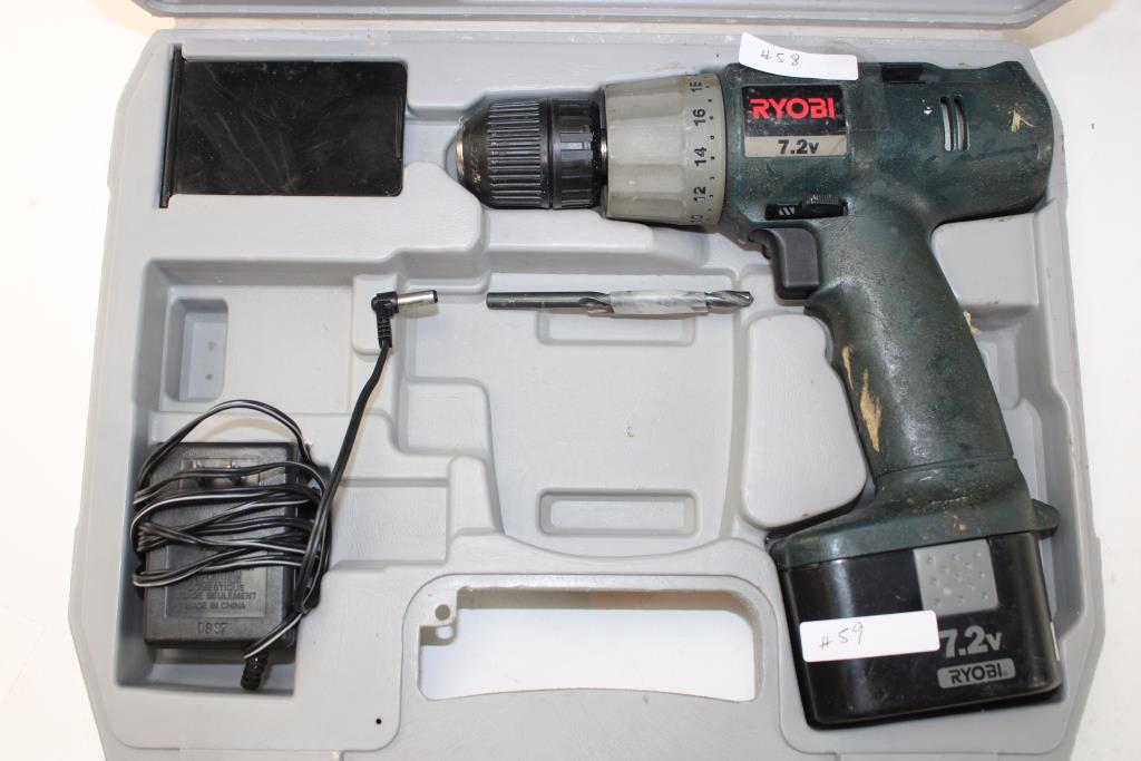 Ryobi Cordless Driver HP721 With Case, Charger, And Battery Pack ...