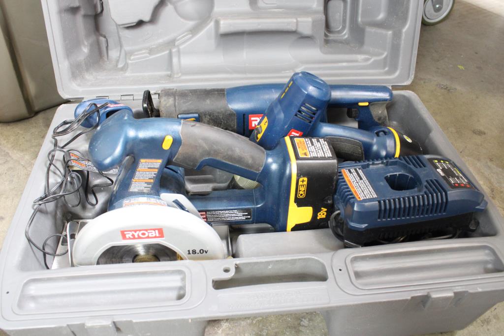 Ryobi P205 Drill Driver, P510 Reciprocating Saw, P501 Circular Saw And ...