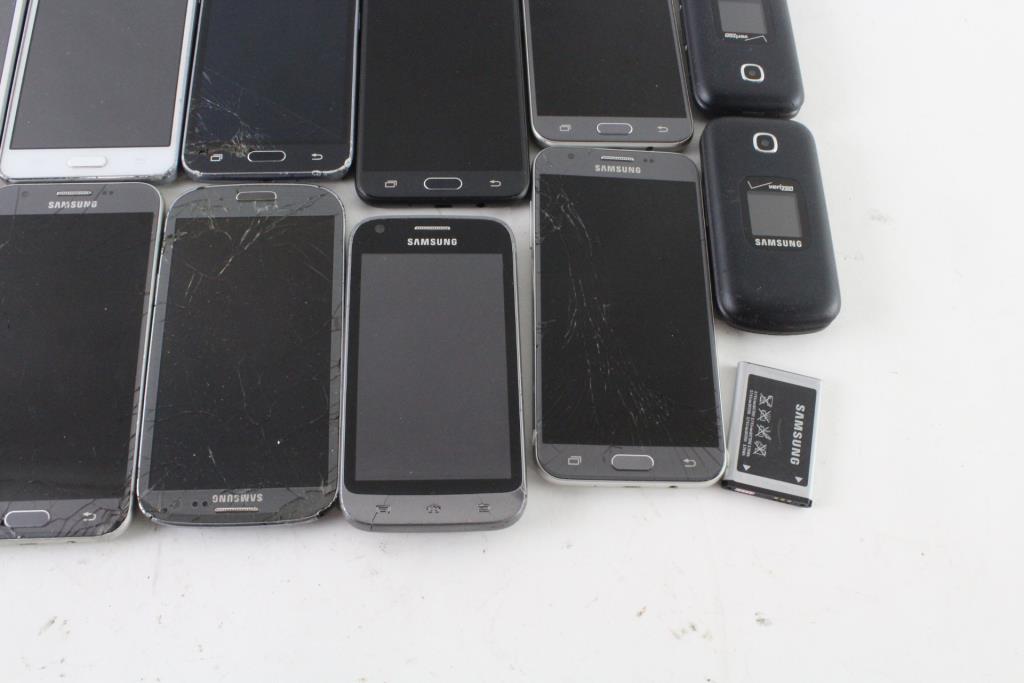 Samsung Cell Phone Lot, 21 Pieces, Sold For Parts | Property Room