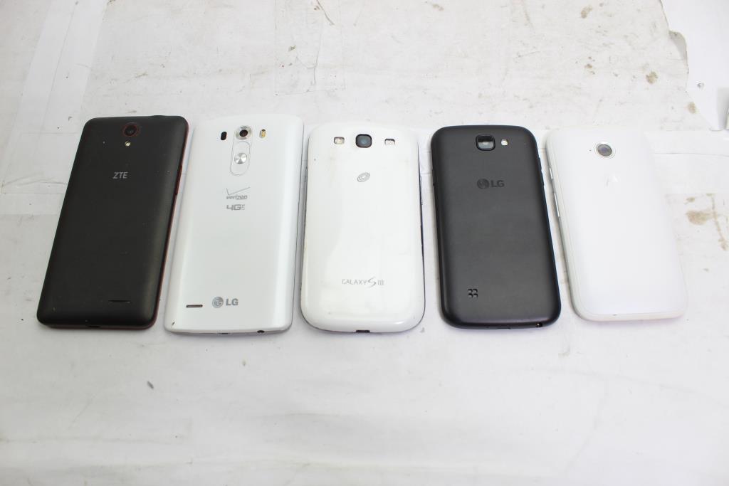 Samsung, Lg, Zte, Motorola Cell Phone Lot, 5 Pieces, Sold For Parts ...